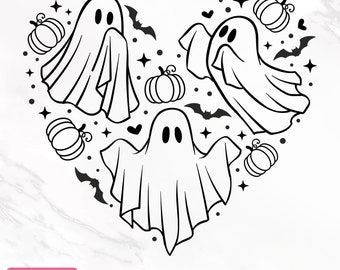 Ghost Heart SVG, Spooky Season Svg ,halloween Svg,boo Svg, Ghost Clip ...
