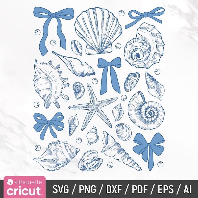 Coquette Seashells Svg - Etsy