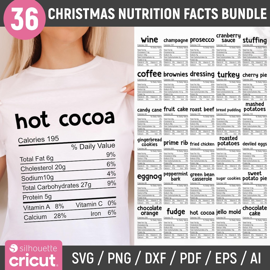 Christmas Nutrition Facts Svg, Nutrition Food Facts Svg, Christmas ...