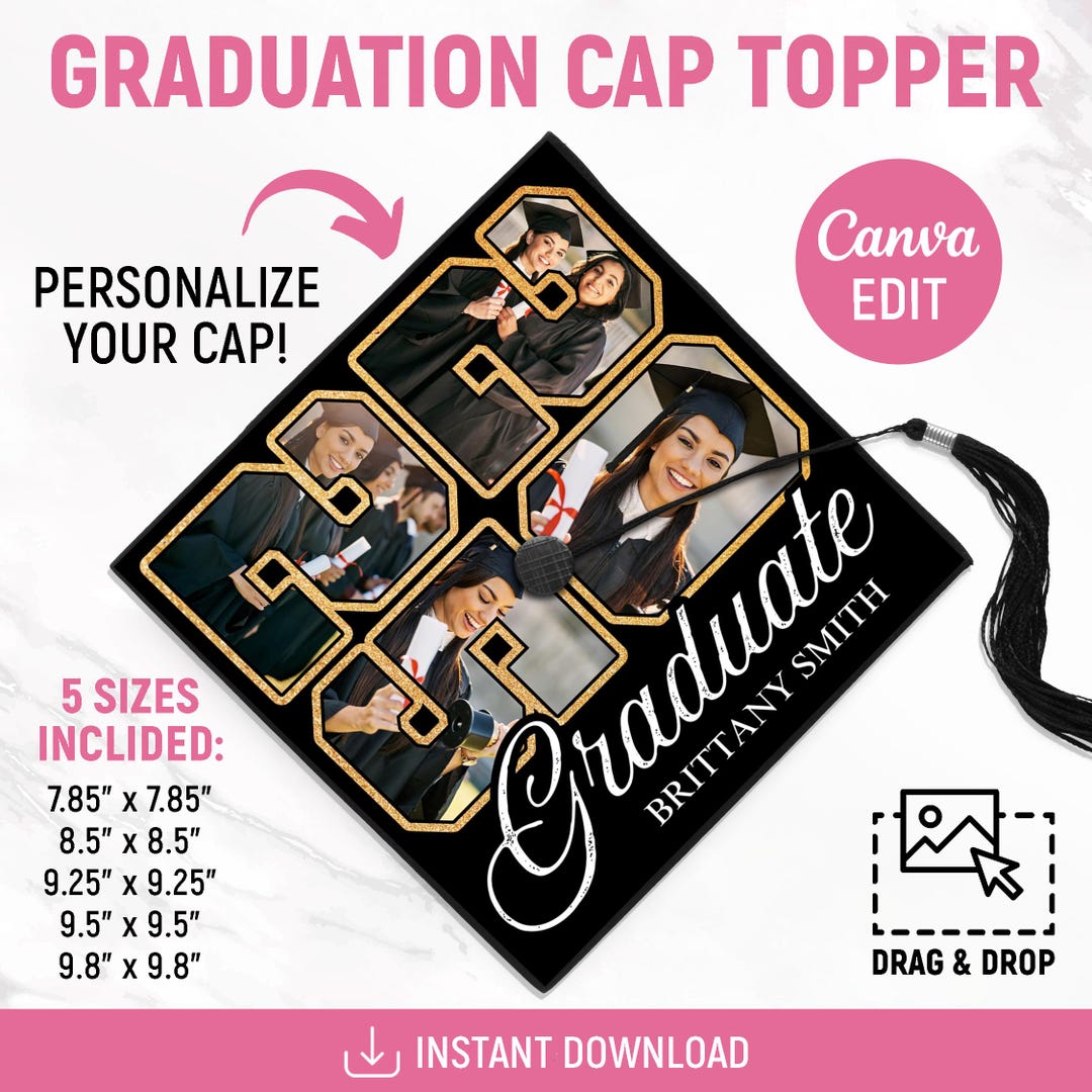 Personalized Graduation Cap Topper, Custom Grad Cap Topper, Class of ...
