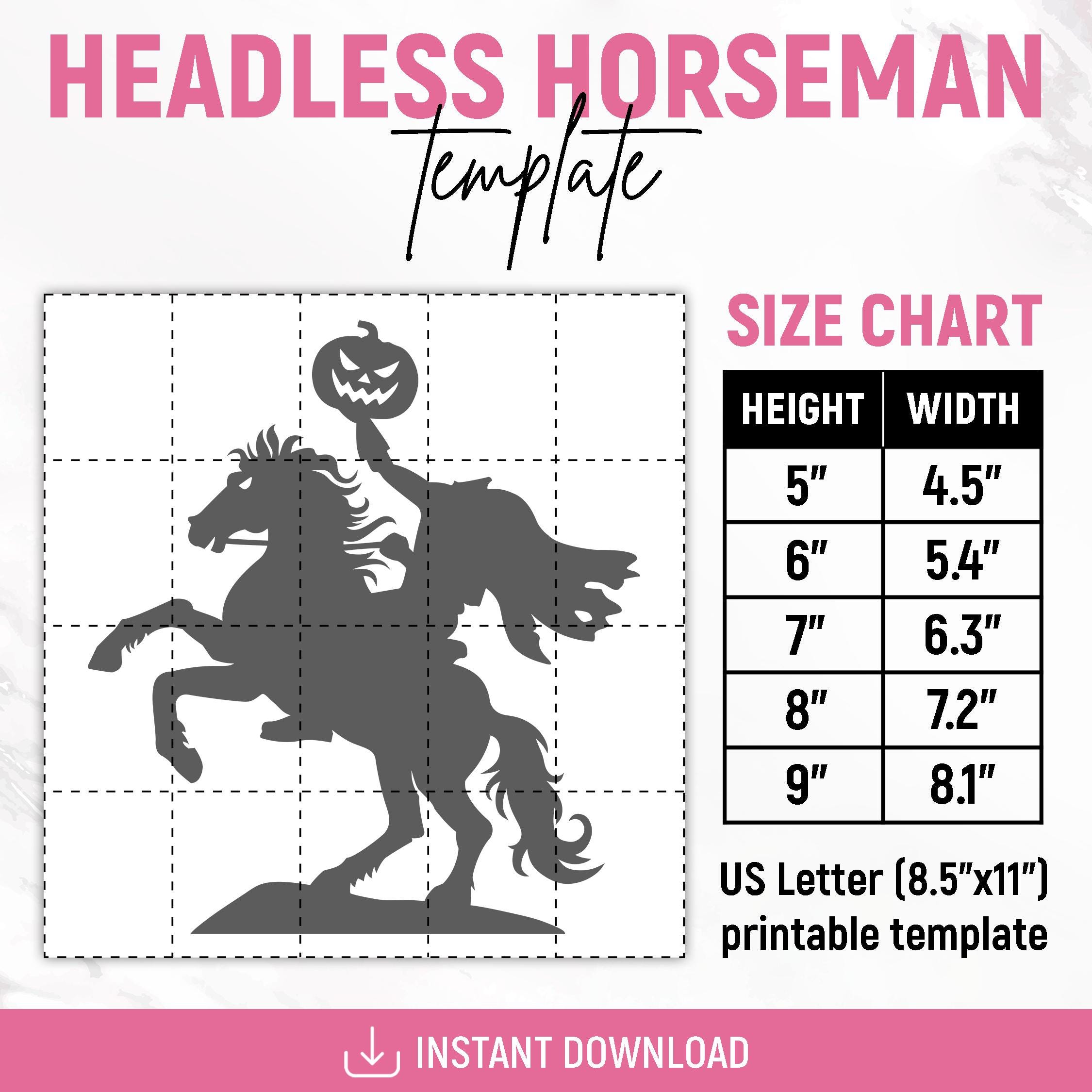 Headless Horseman Template, Halloween Scene Lawn Decor, Outdoor ...