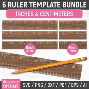 Laser Cut Ruler Bundle, Inches and Centimeters, Horizontal Ruler ...