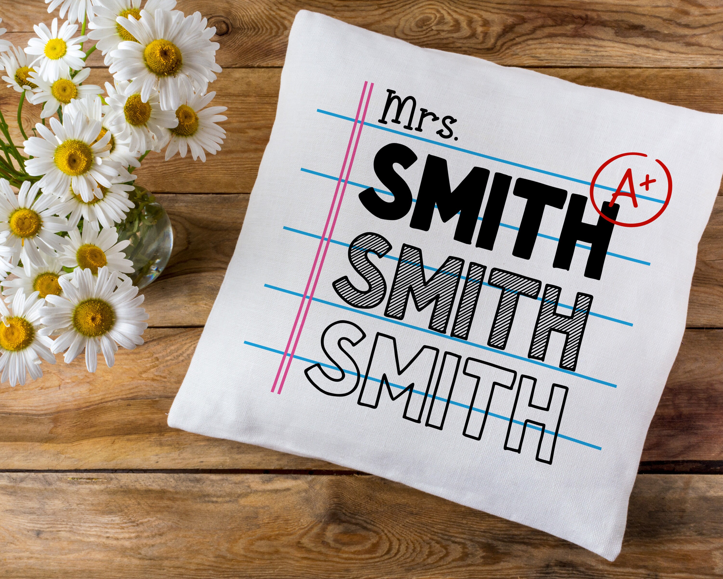 Lined Paper Svg, Notebook Paper, Personalized Teacher Name, Line ...
