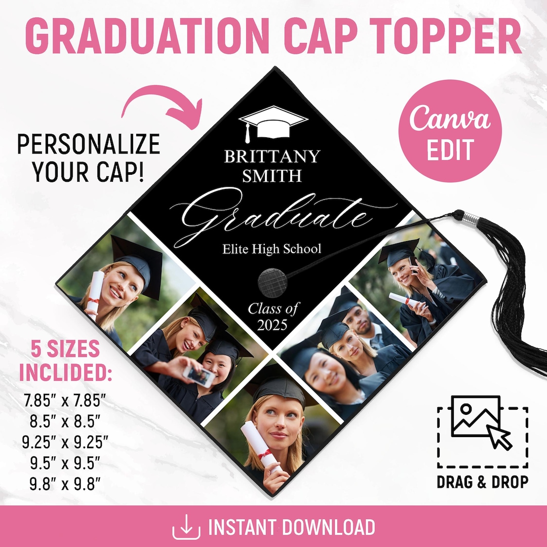 Personalized Graduation Cap Topper, Custom Grad Cap Topper, Class of ...