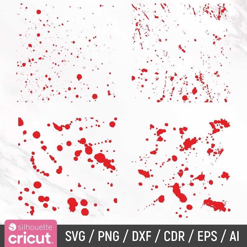 Blood Splatter Svg, Blood Splash, Crime Svg, Paint Splatter Svg, Paint ...