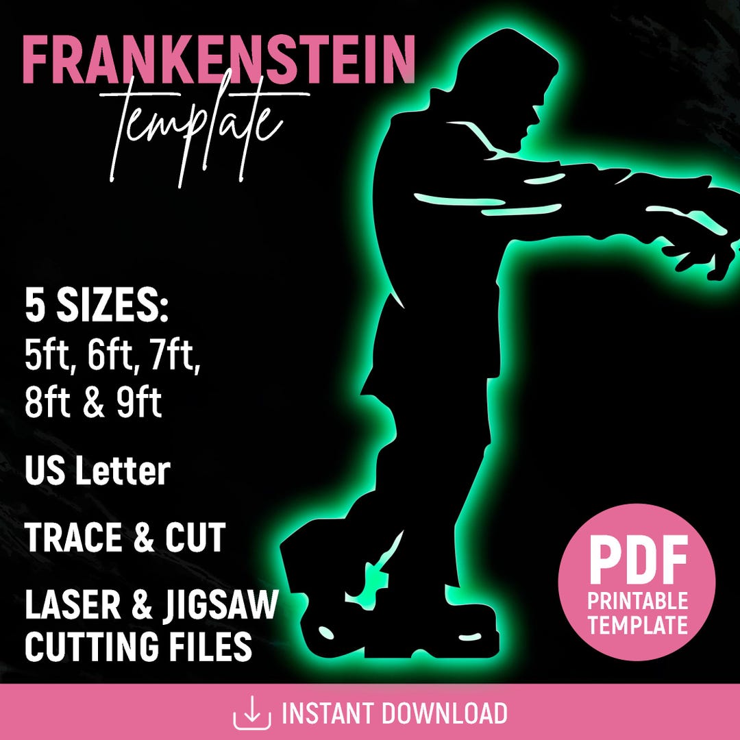 Frankenstein Template, Halloween Scene Lawn Decor, Outdoor Silhouette ...