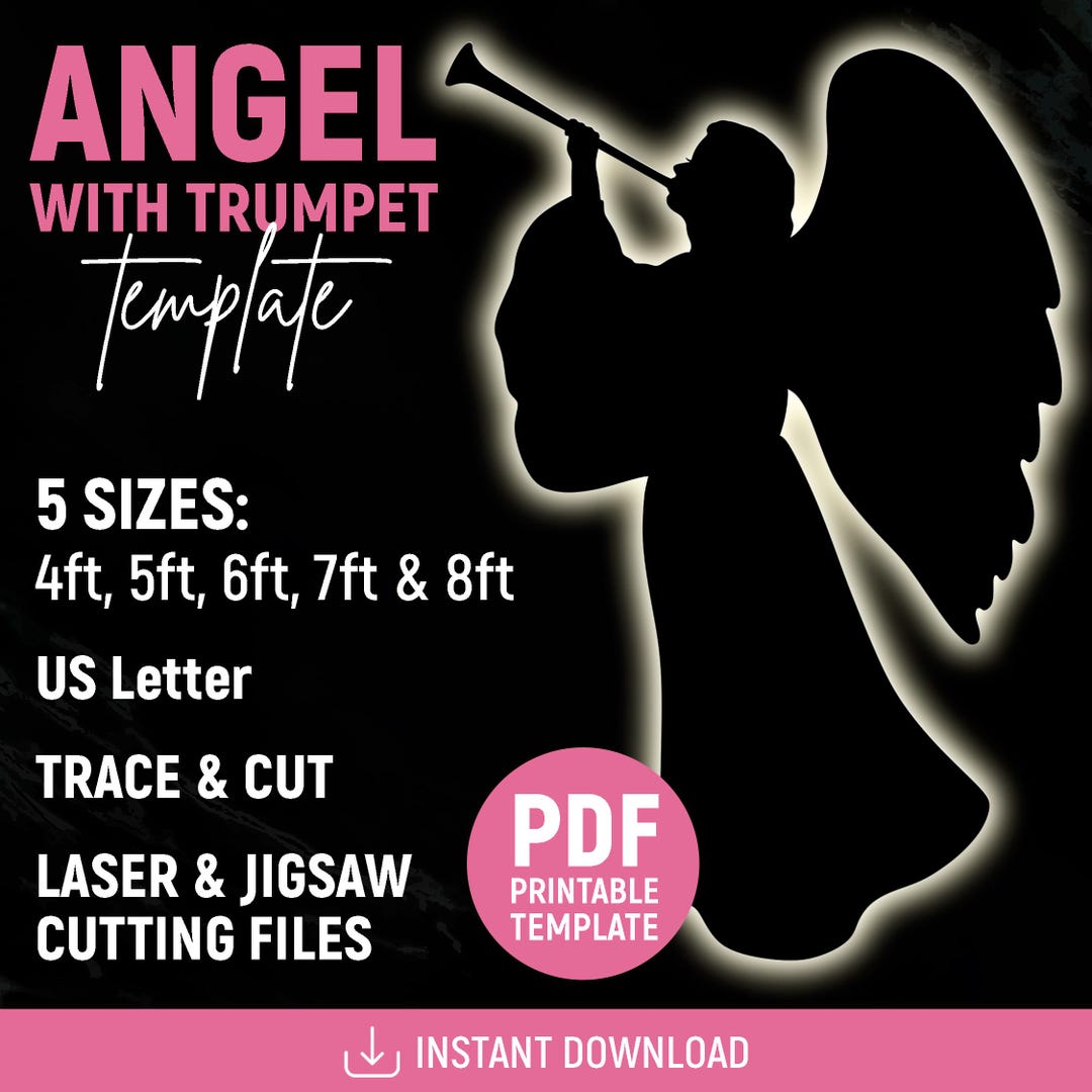 Angel With Trumpet Template, Christmas Scene Lawn Decor, Outdoor ...