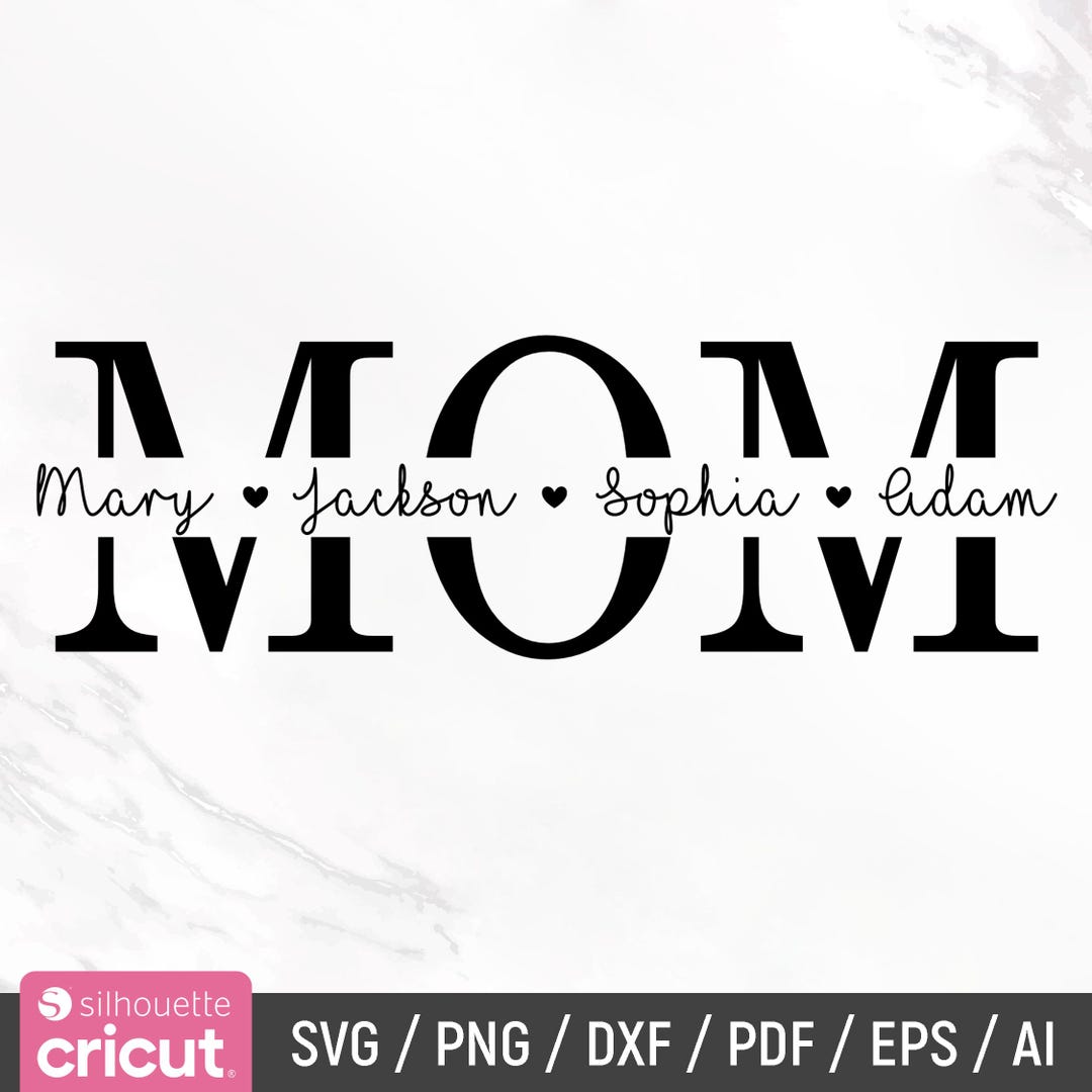 Mom Svg, Mother Svg, Mother's Day Svg, Mom Split Name Frame Svg, Mum ...