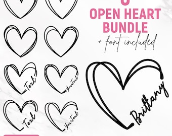 Doodle Heart SVG Bundle, Heart SVG Bundle, Sketch, Hand-drawn Heart Svg ...