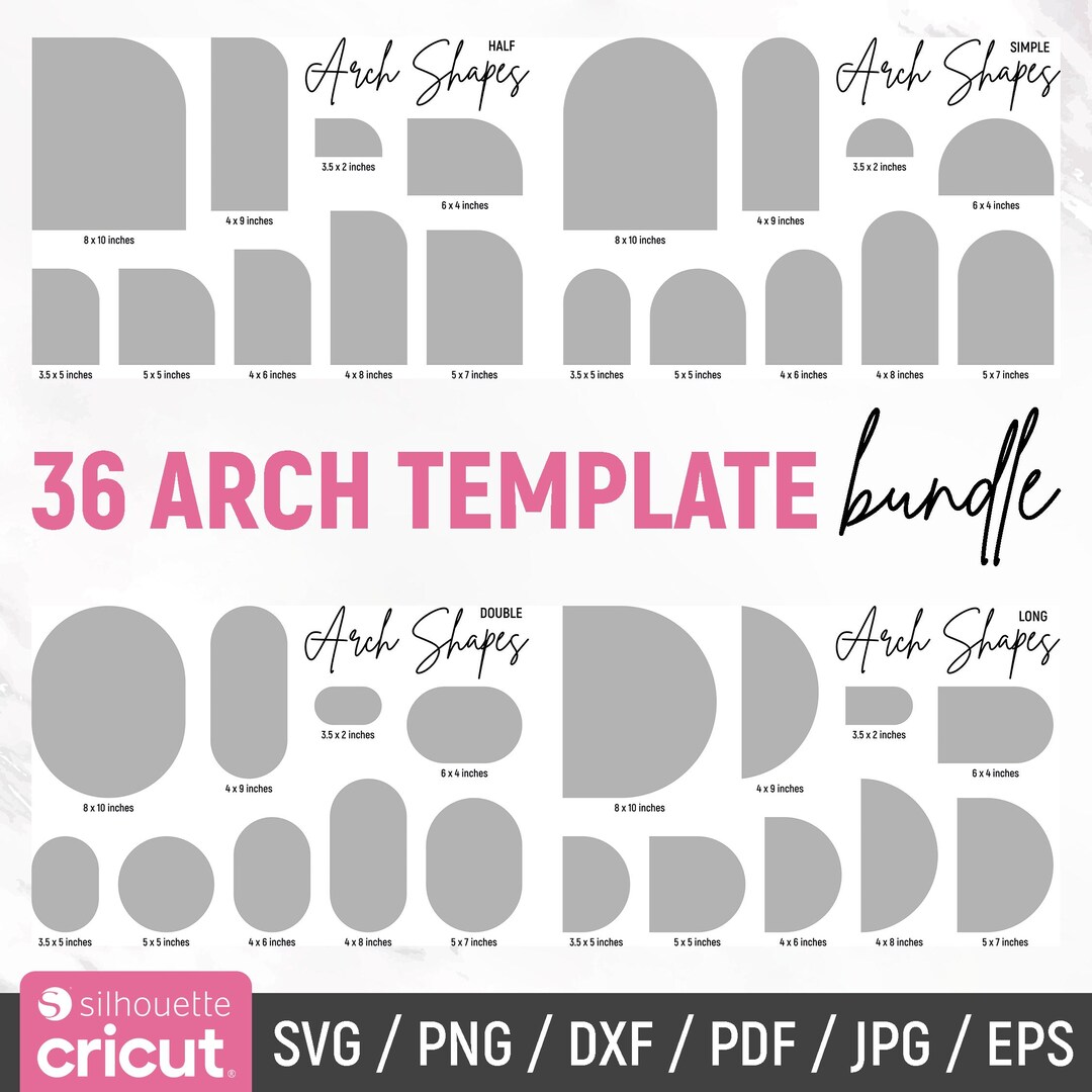 Arch Svg Bundle, Arch Wedding Invitation Template, Boho Chiara Arch Svg ...