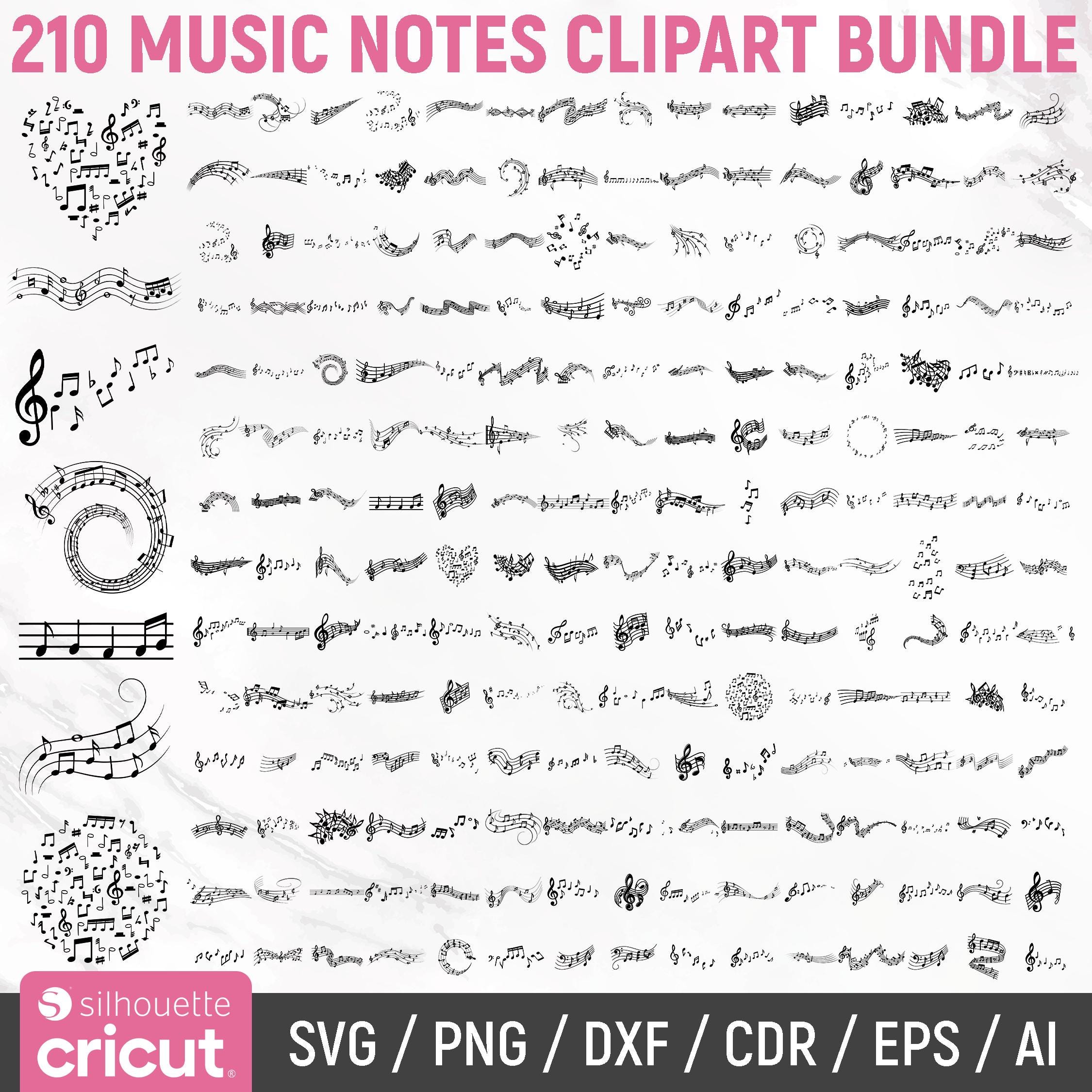 Music Notes Svg Bundle, Musical Notes Svg, Music Notes Clipart, Music ...