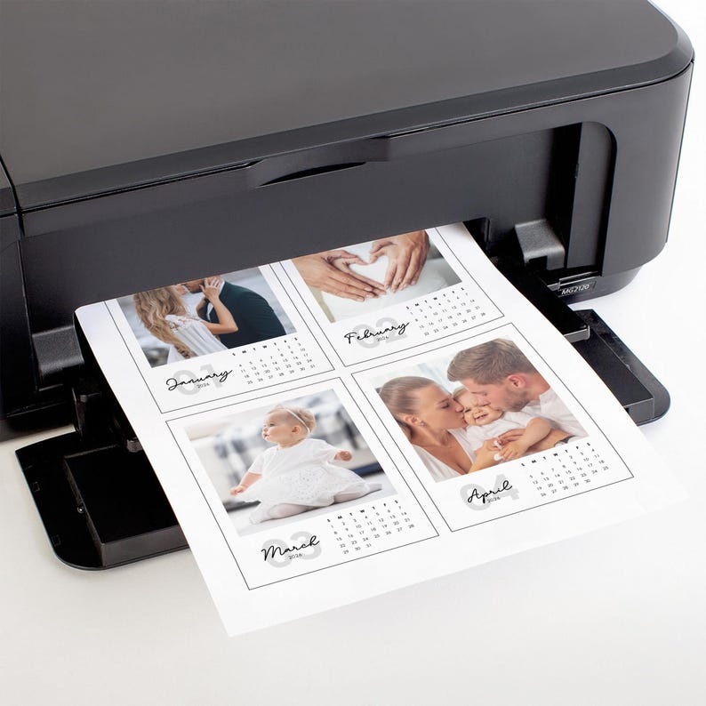 2026 Photo Calendar Template, Custom Photo Calendar, Magnetic Mini ...