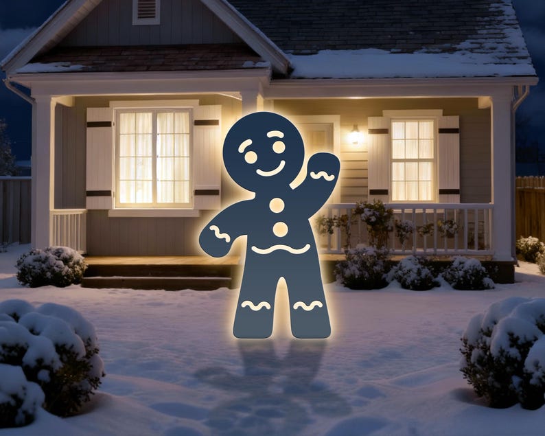Gingerbread Man Template, Christmas Scene Lawn Decor, Outdoor ...