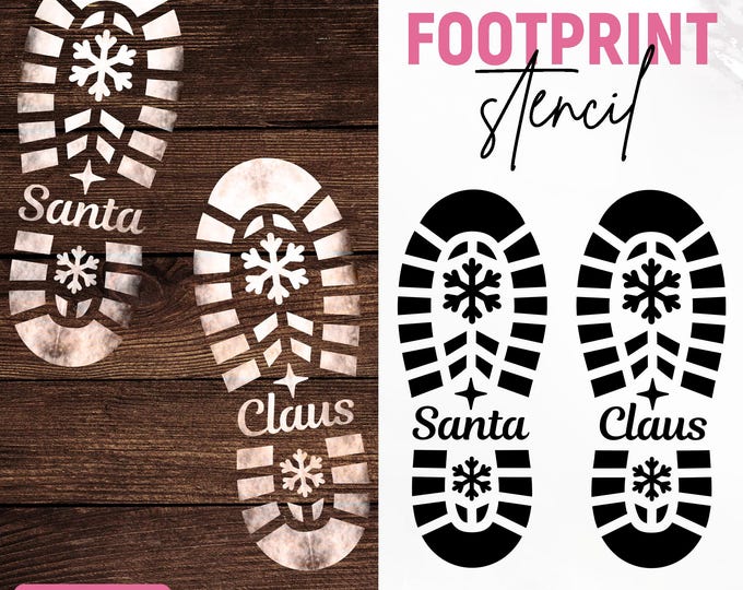 Santa Footprint Svg, Christmas Footsteps Svg, Christmas Feet, Santa ...