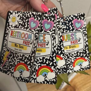 Classroom Hall Passes, Bathroom Pass, Nurse Pass, Composition Notebook ...