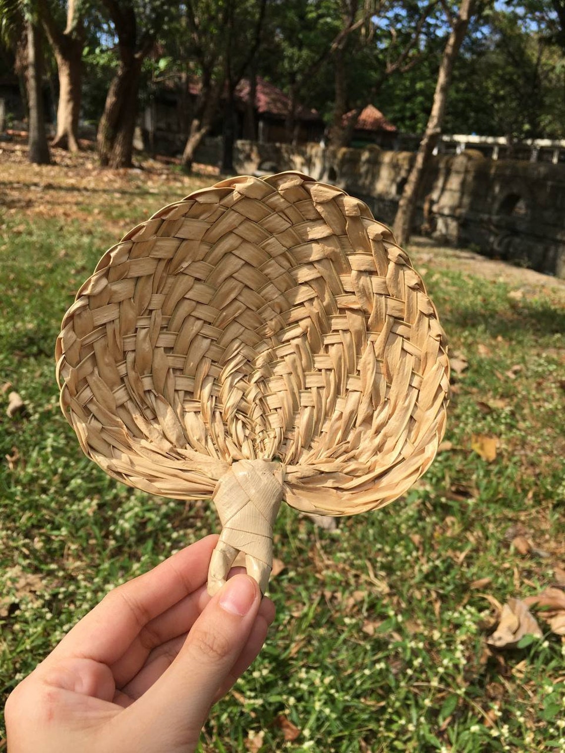 Handwoven Mini Natural Palm Leaf Fan, Wedding Favors, DIY Souvenir ...