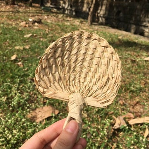 Handwoven Mini Natural Palm Leaf Fan, Wedding Favors, DIY Souvenir ...