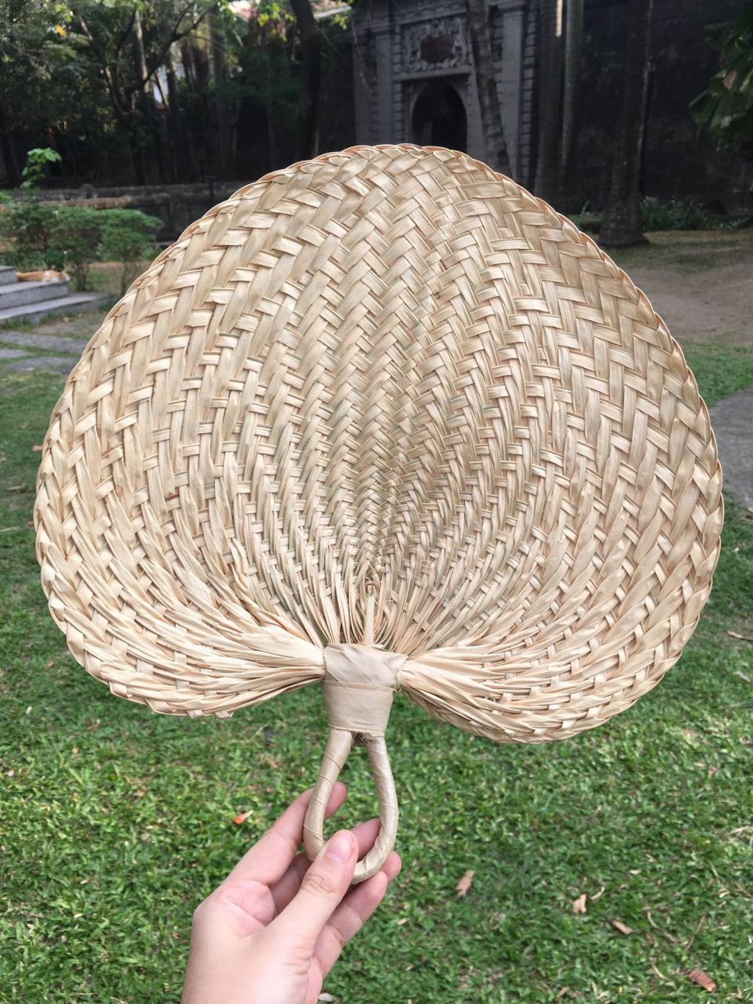 Handwoven Natural Palm Leaf Fan, Wedding Favors, DIY Souvenir, Raffia ...