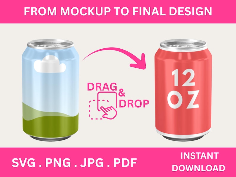 Editable Soda Can Label Template | Party Favor Drink Wrapper (digital ...