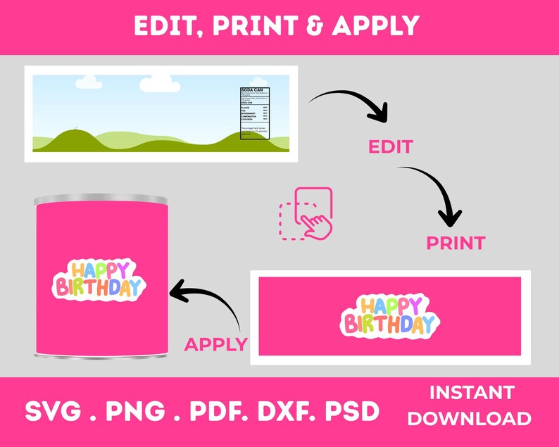 Printable Party Favor Template Bundle | Canva Editable (pdf, Png, Svg ...