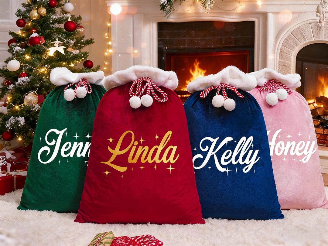 2025 Large Velvet Santa Sack, Santa Sack for Kids, Xmas Gift Bags ...