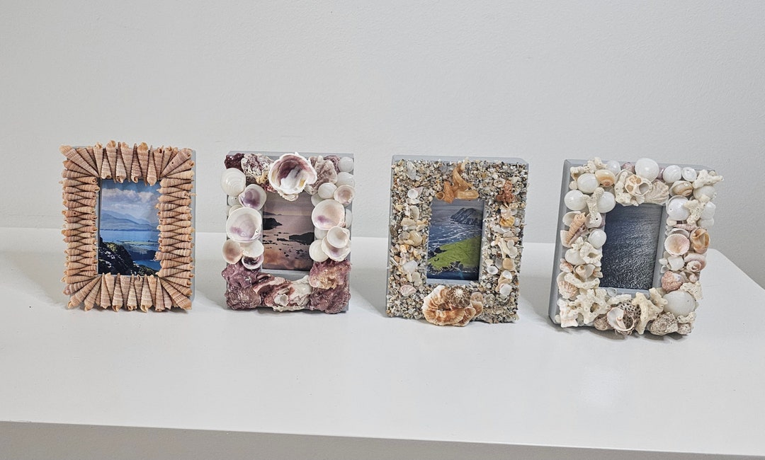 Handmade Sea Shell Picture Frames, Coastal Nautical Decor, Frames for ...