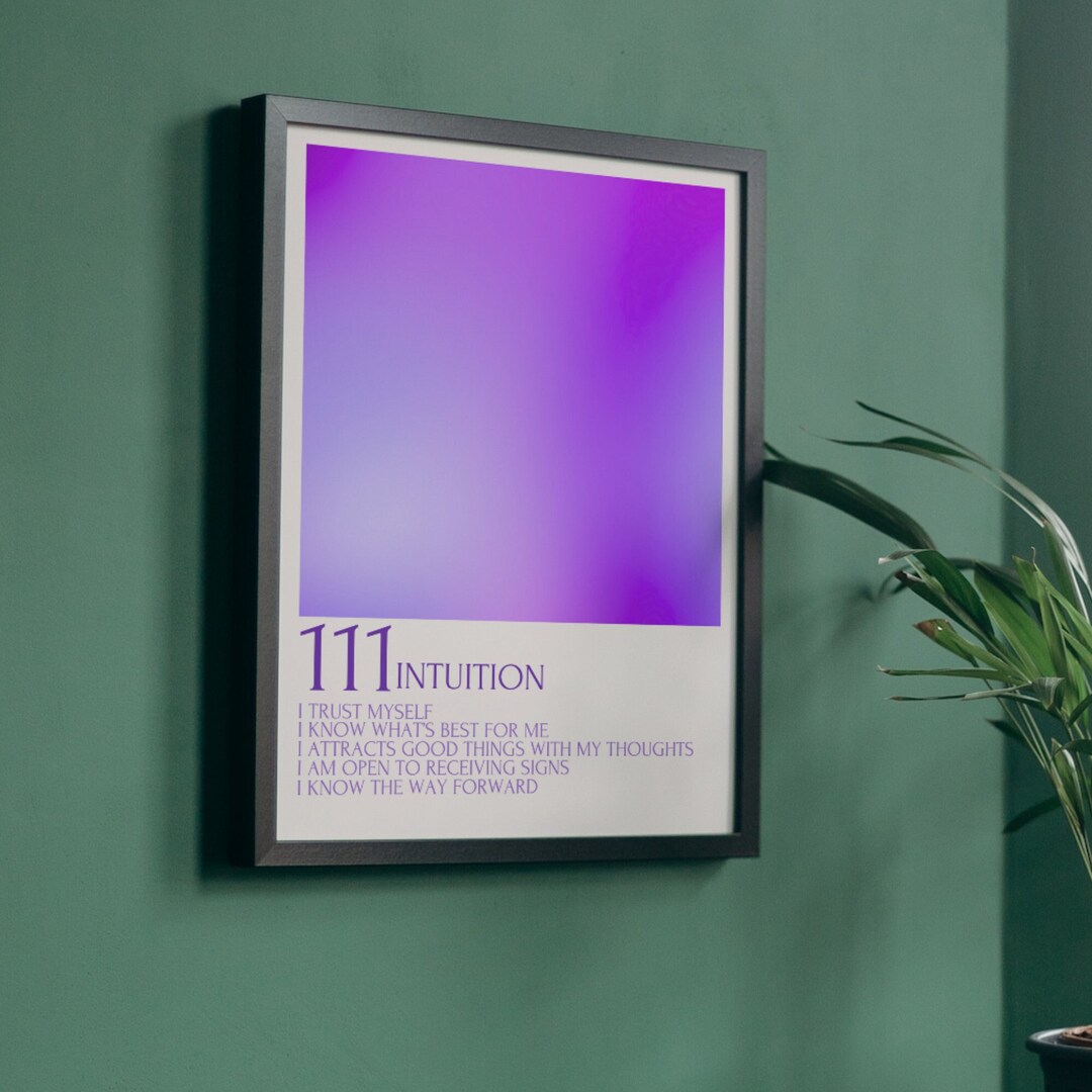 Angel Numbers Affirmations Poster, 111 Digital Print, Purple Home Decor ...