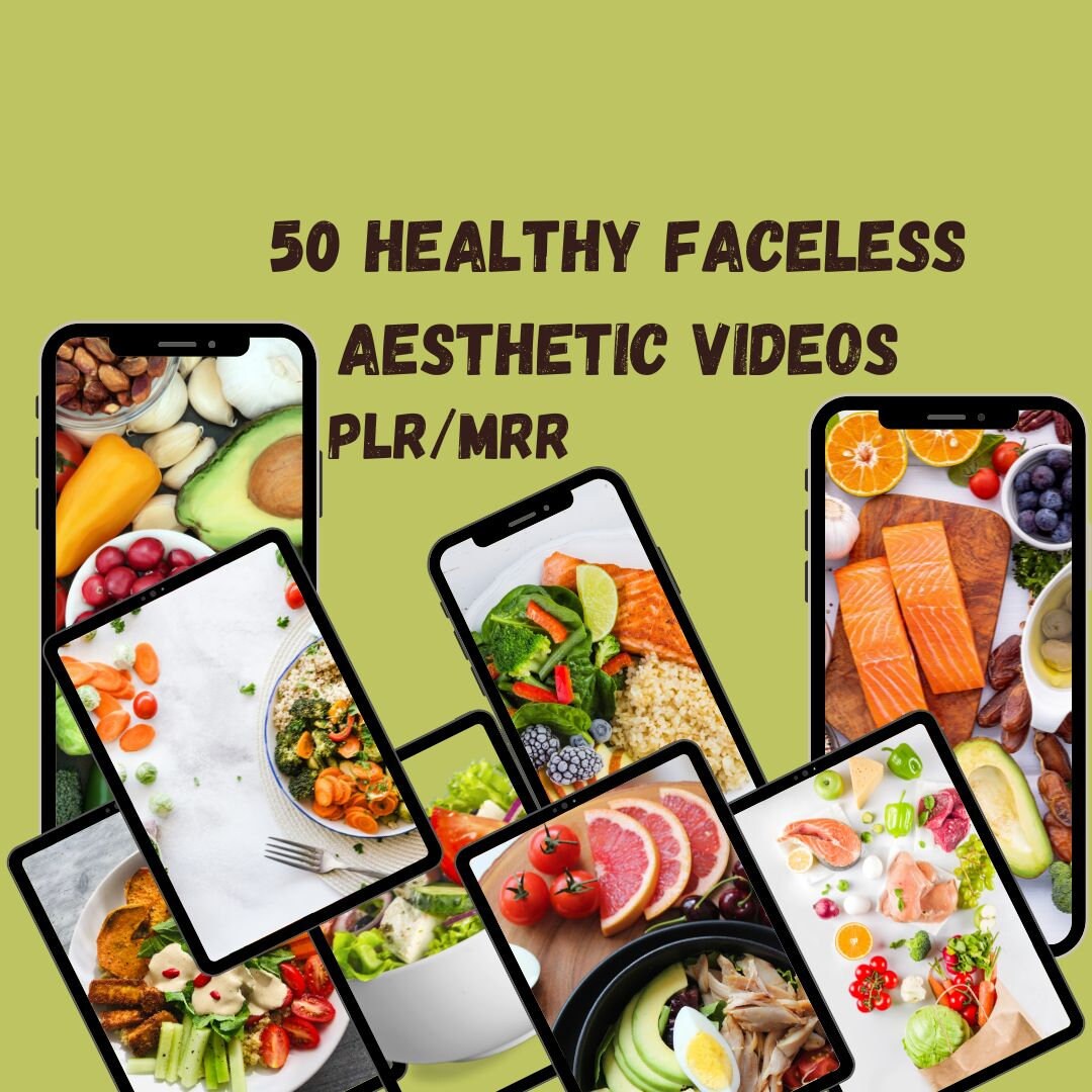 50 Healthy Food Reels | Faceless Aesthetic Canva Video Templates ...