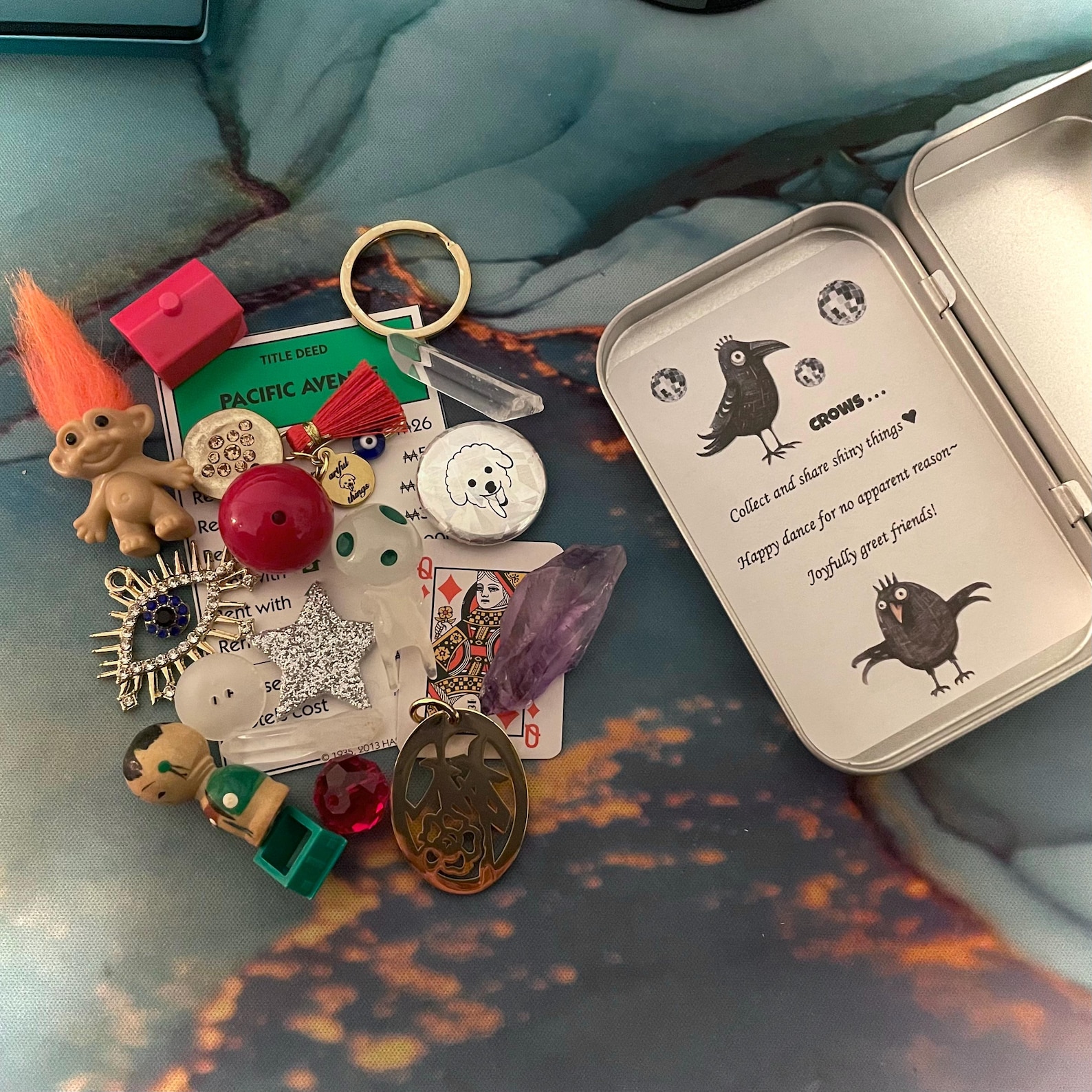 Curated CROW STASH Miniatures Good Luck Treasures Tin pacific Avenue - Etsy
