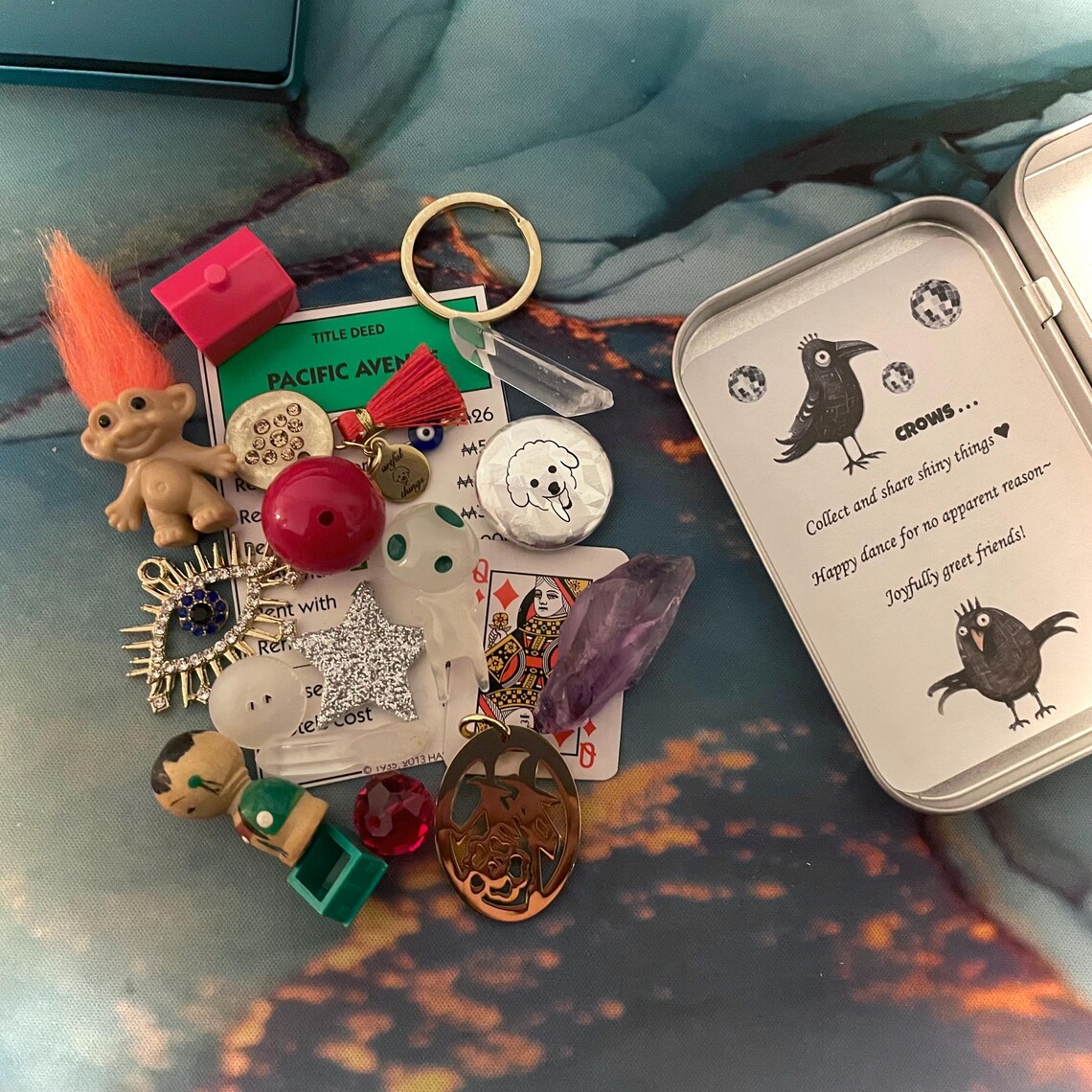 Curated CROW STASH Miniatures Good Luck Treasures Tin pacific Avenue - Etsy