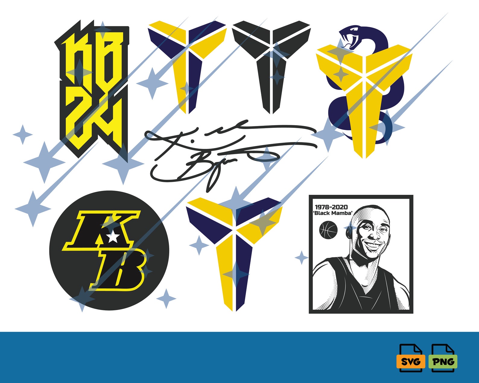 Kobe SVG and PNG Formats Ready to Use for Canva and Cricut High ...