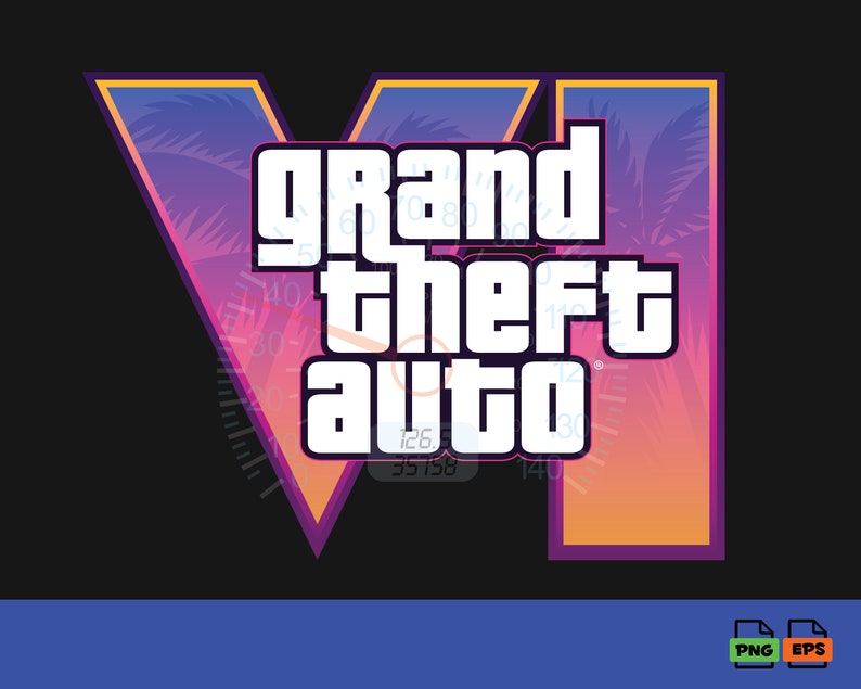 GTA 6 Logo PNG Format High Resolution Image - Etsy Australia