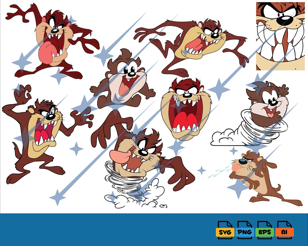 Taz SVG and PNG Formats Ready to Use for Canva and Cricut High ...