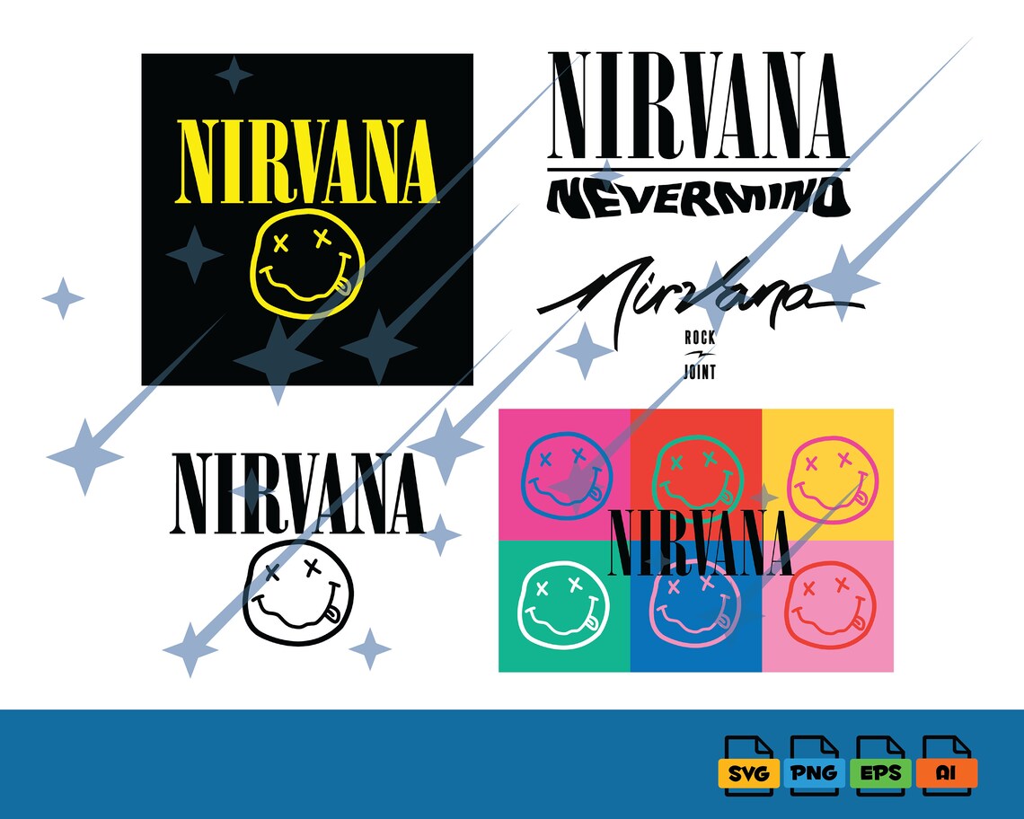 Nirvana SVG and PNG Formats Ready to Use for Canva and Cricut High ...