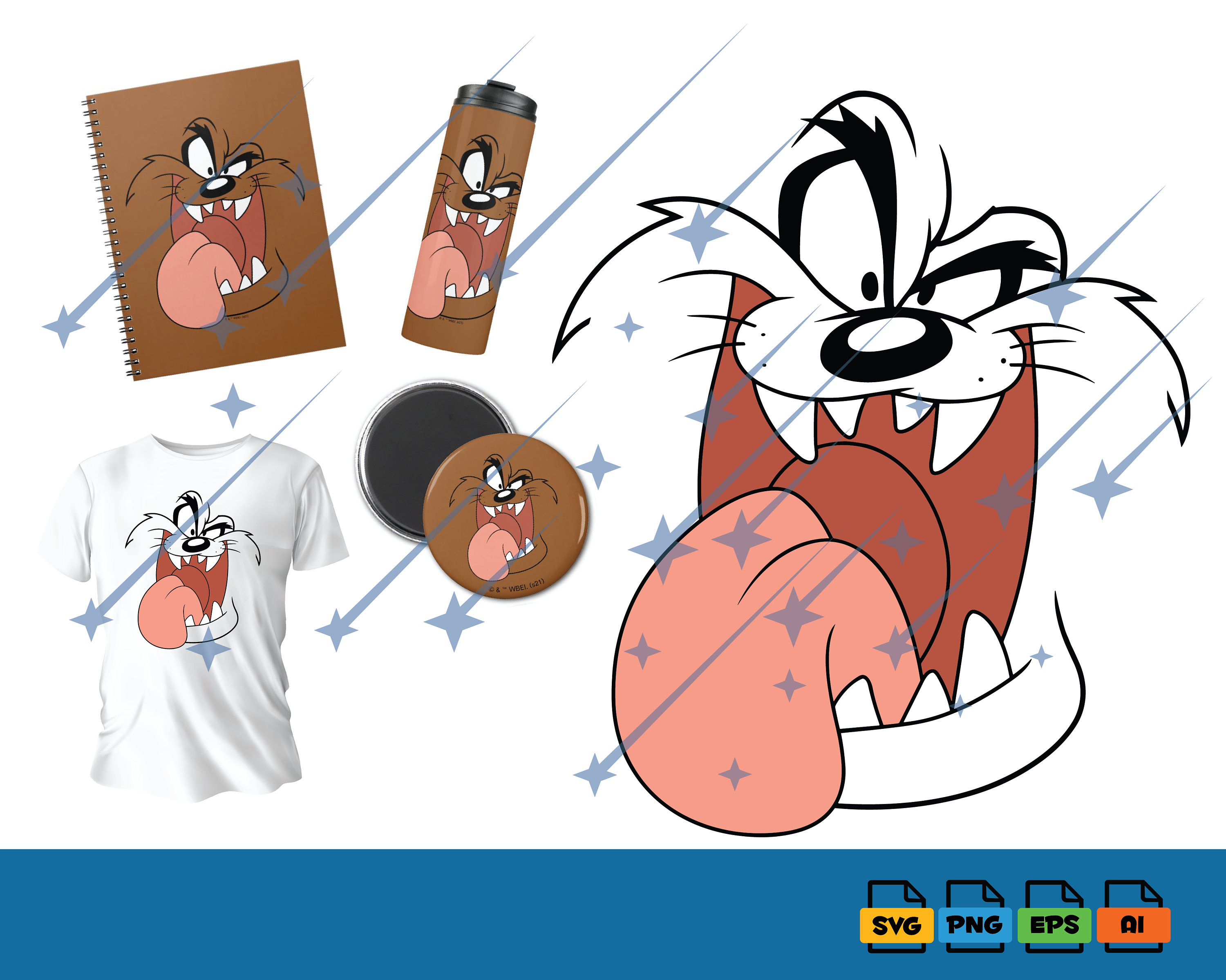 Taz SVG and PNG Formats Ready to Use for Canva and Cricut High ...