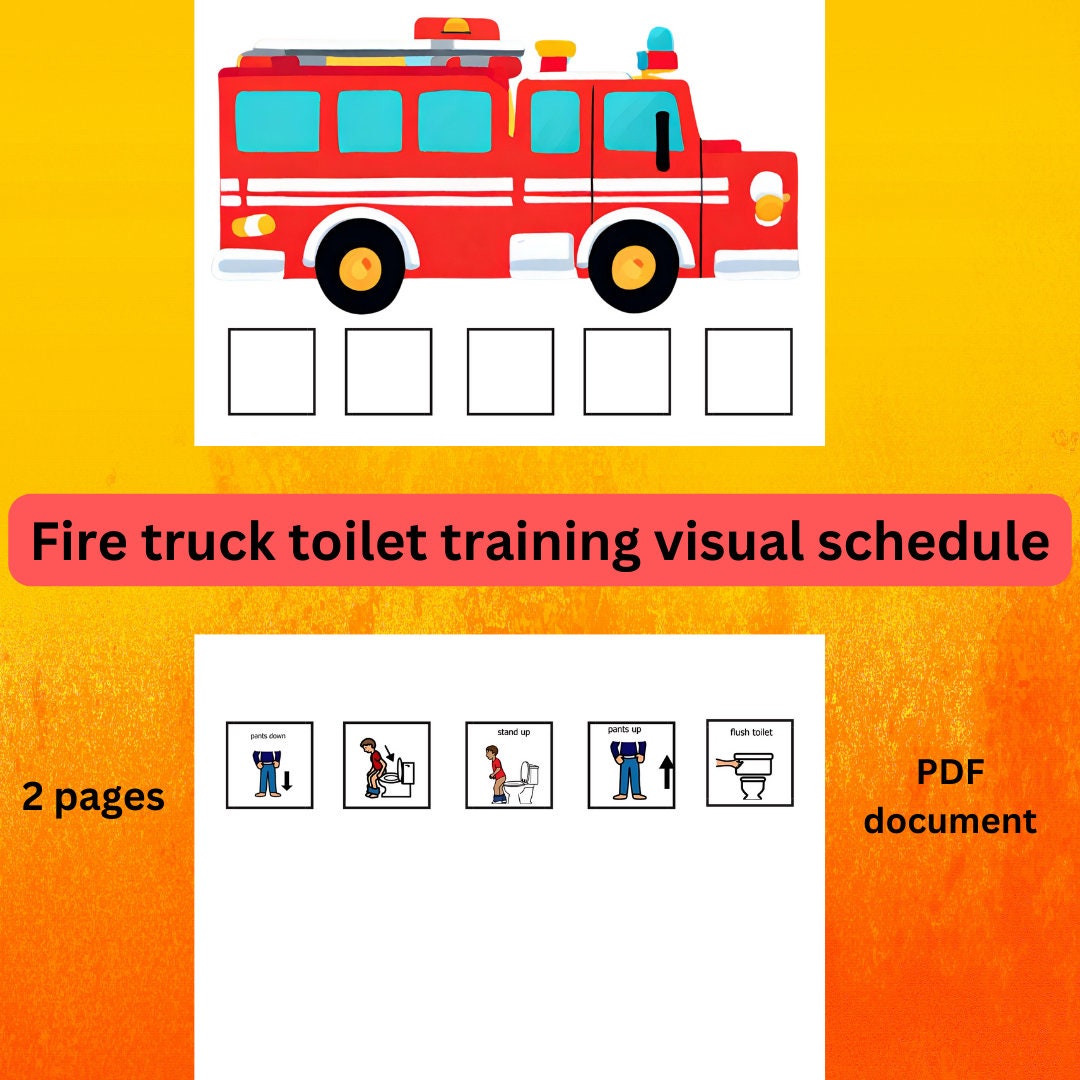 Toilet Visual Cards, Fire Engine, Toilet Training, ASD, Special ...