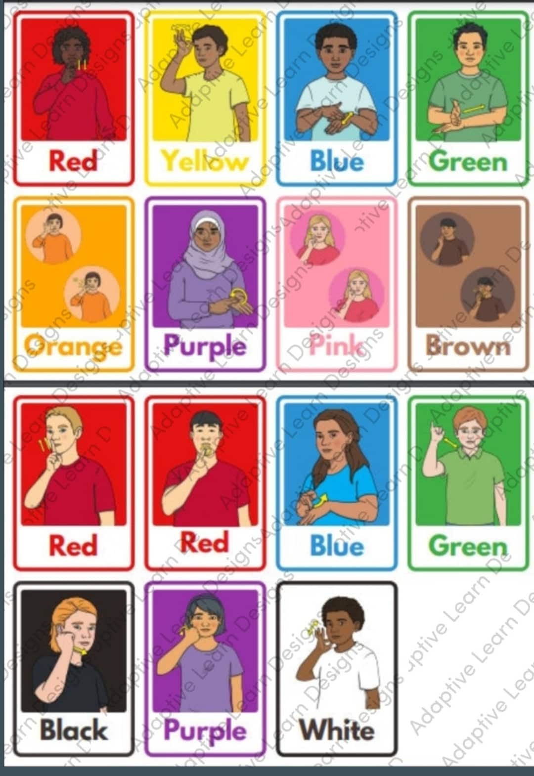 Auslan Basic Colors Flashcards - Etsy Australia