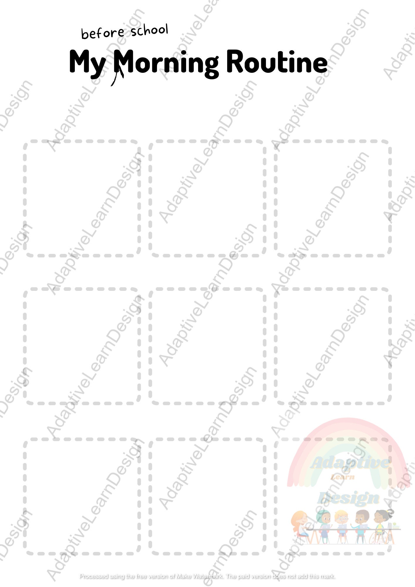 Special Education, Visual Cards, Routine, Morning, Before School ...