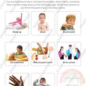 Special Education, Visual Cards, Routine, Morning, Before School ...