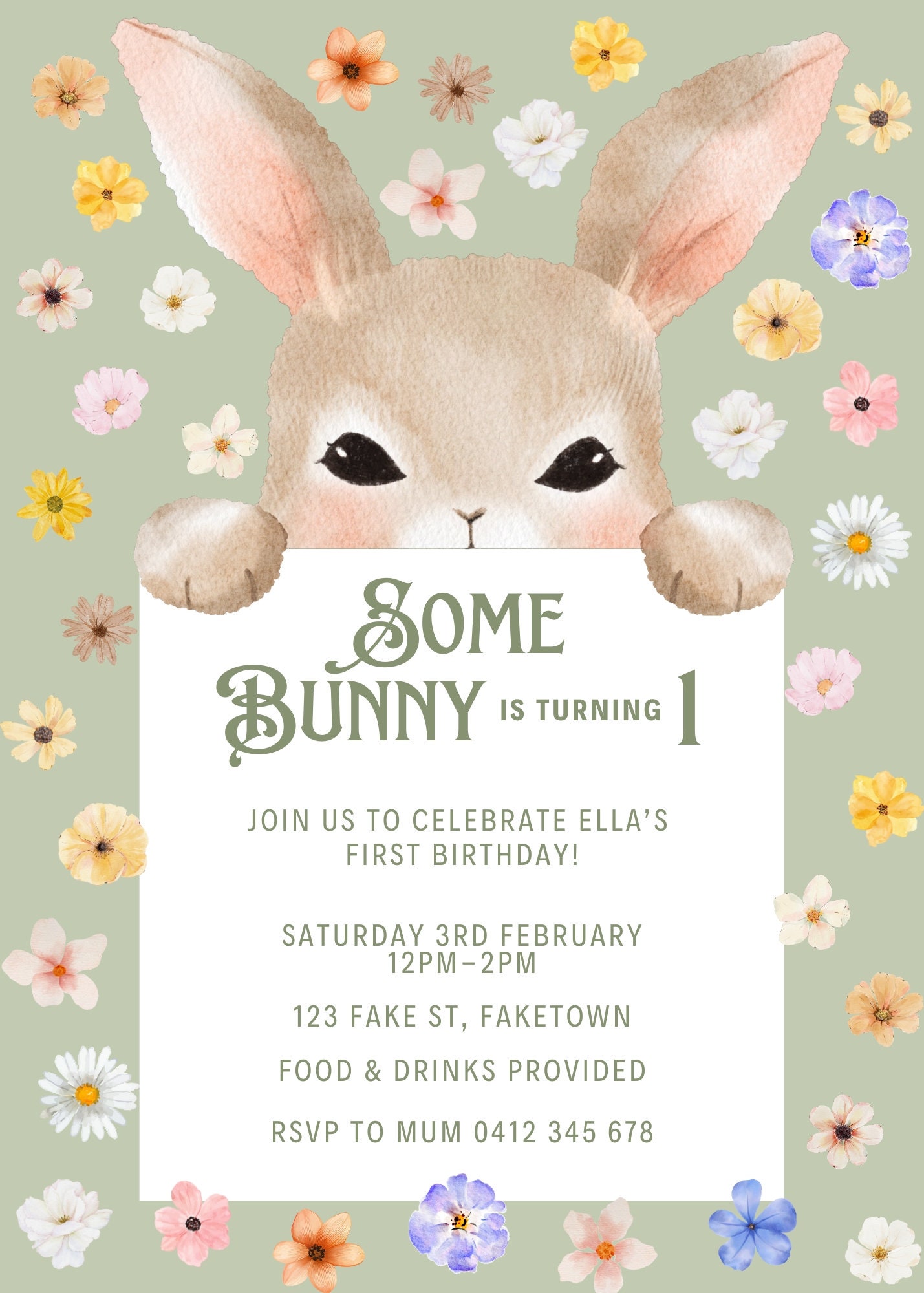 Some Bunny Birthday Invitation - Etsy