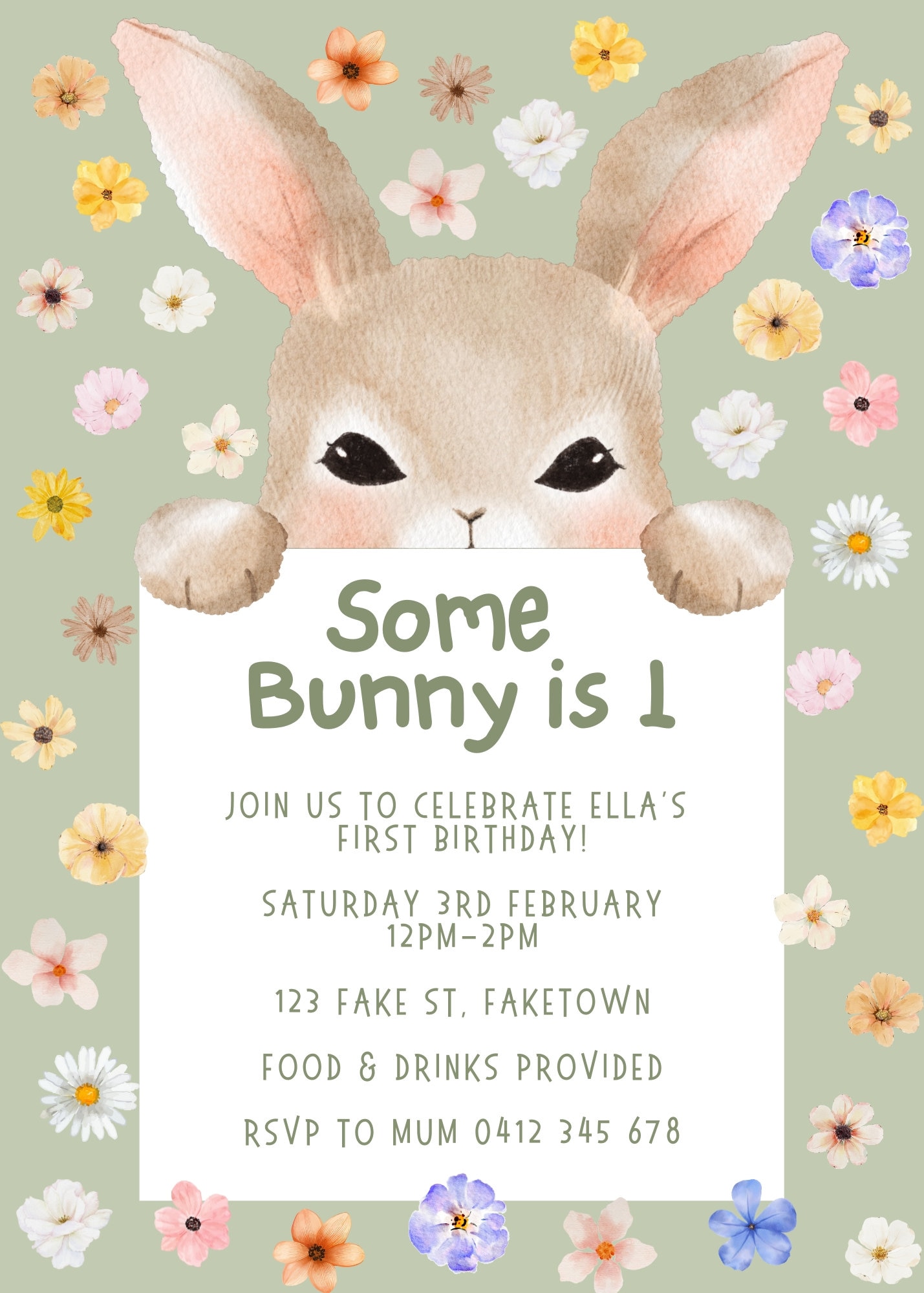 Some Bunny Birthday Invitation - Etsy