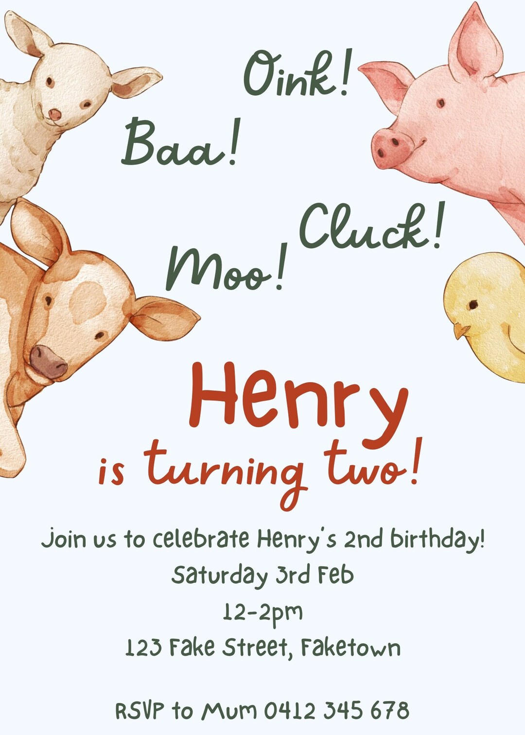 Second Birthday Farm Themed Invitation - Etsy