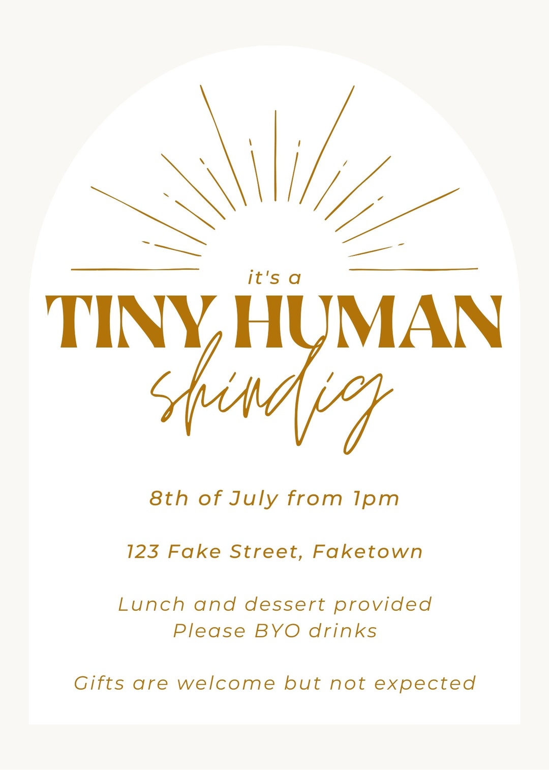Tiny Human Shindig Baby Shower Invitation - Etsy