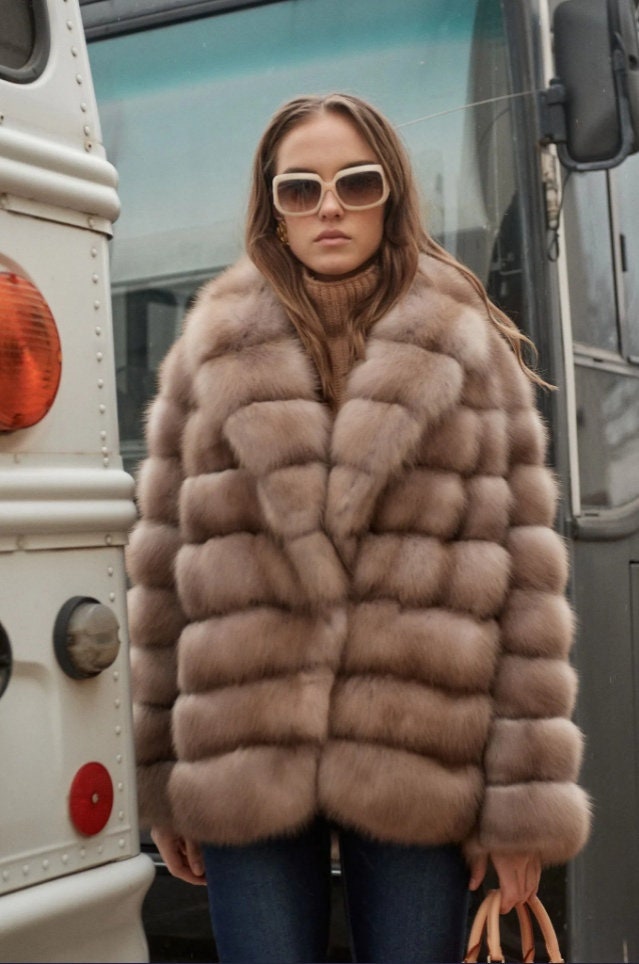 Marten Fur Jacket With Shawl Collar - Etsy