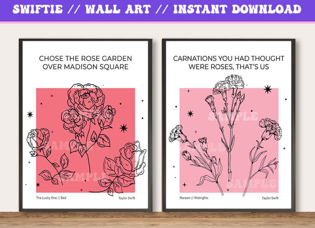 Wall Art Eras Tour Swiftie Wall Art Poster Taylor's Flower Minimalist ...