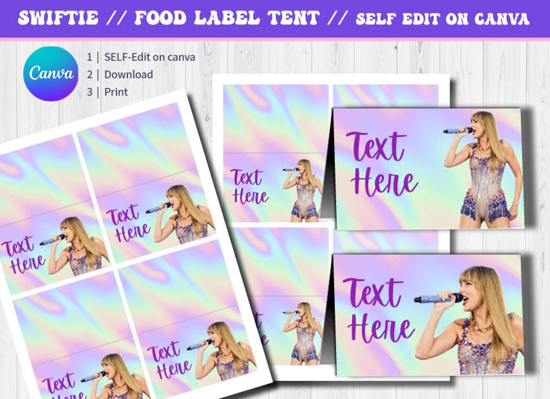 Eras Food Label Tent Printable Food Card Swiftie Party Favors Taylor's ...