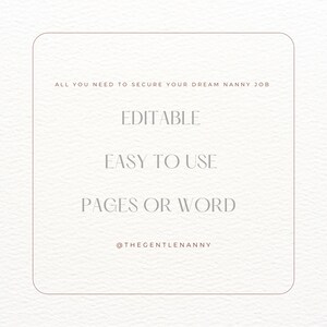 Nanny Portfolio Template - Etsy