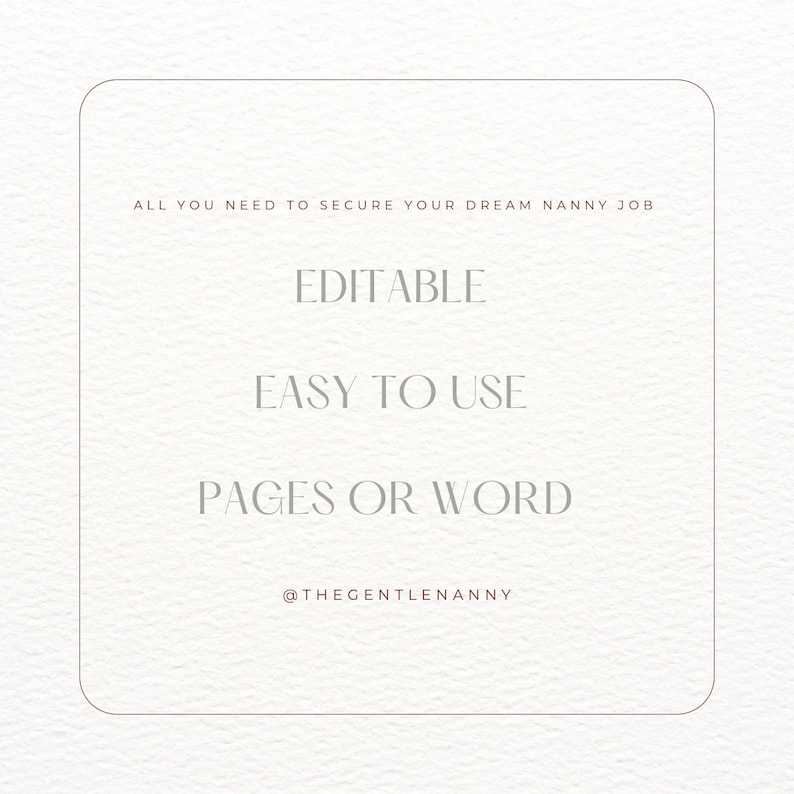 Nanny Portfolio Template - Etsy