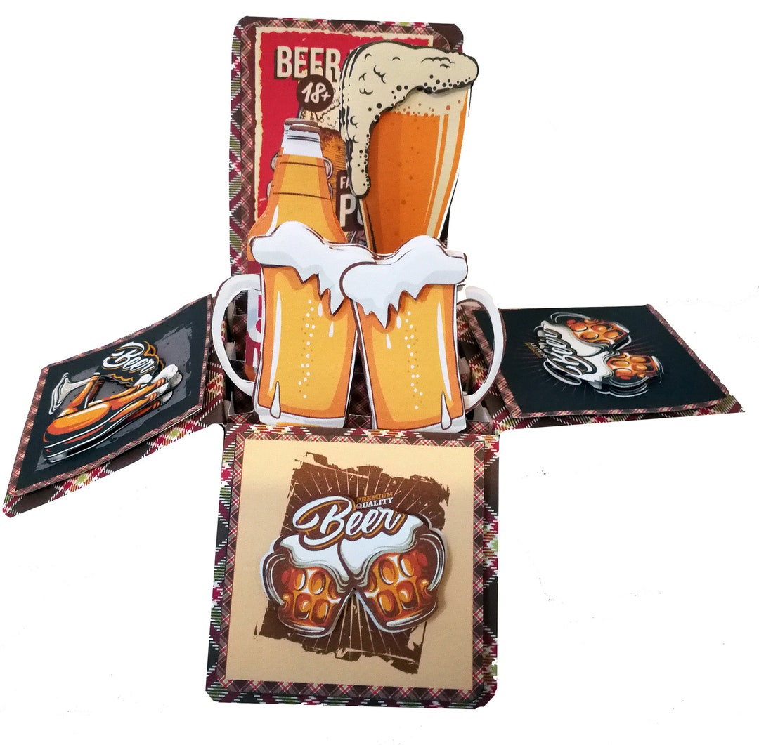 Beer Zone 3d Pop up Greeting Box Card, Male, Female Birthday Fun Card ...