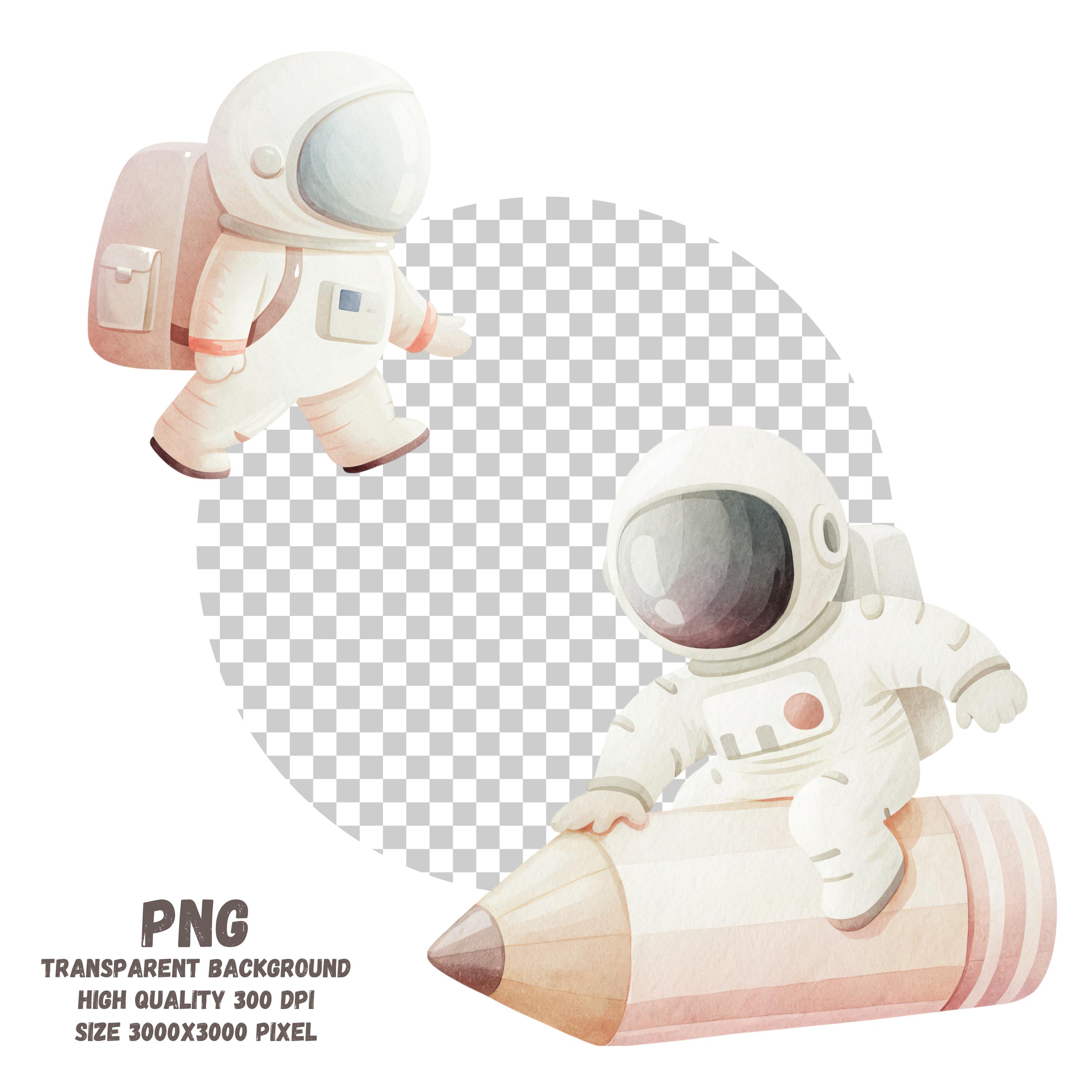 Cute Astronaut Clipart - Kawaii Space Explorer PNG, Space Watercolor ...